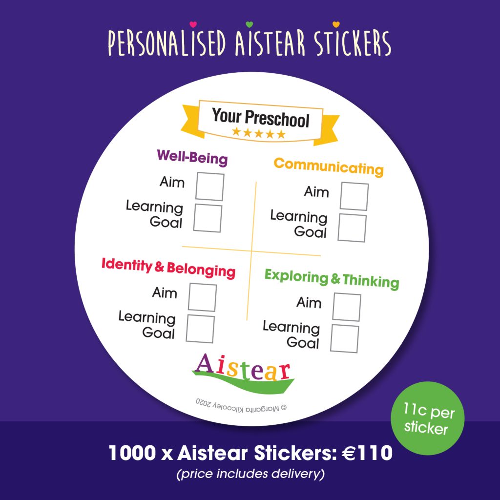 Personalised Aistear Stickers – 1000 Sticker Pack