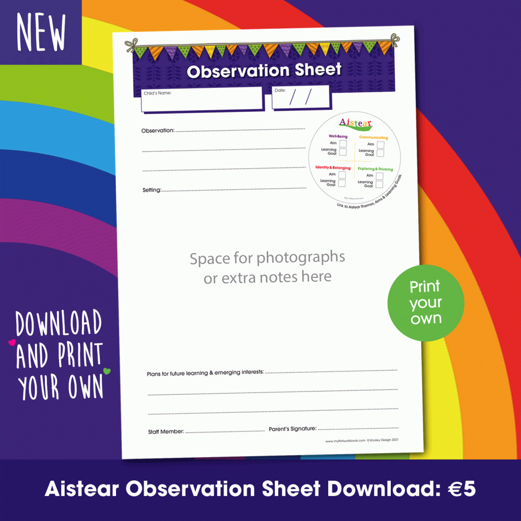 Aistear Observation Sheet Digital Download